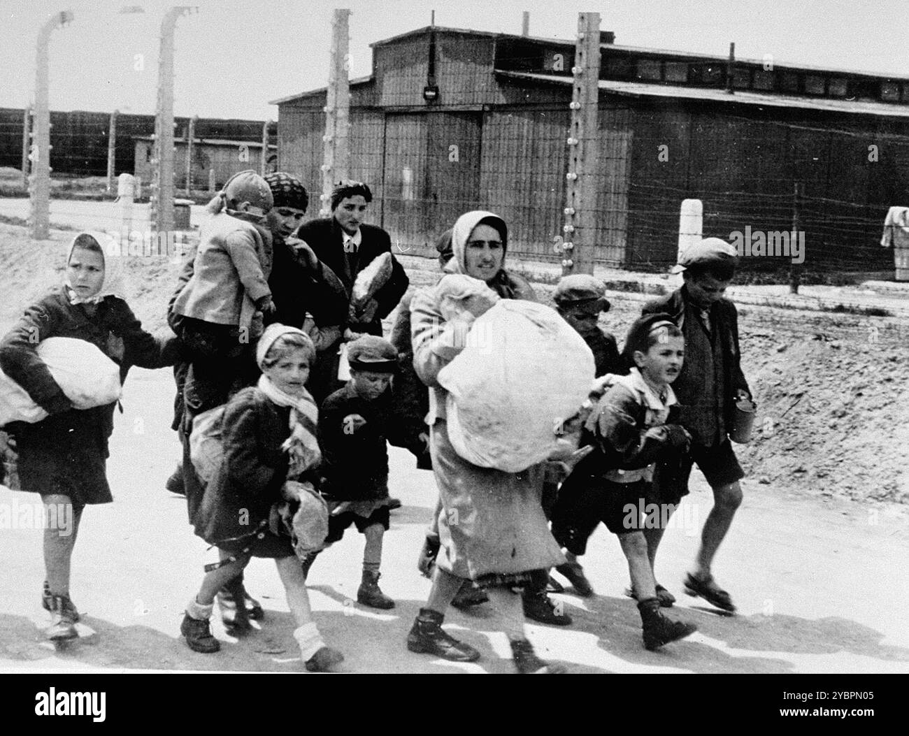 Jewish women and children from Hungary who have been selected for death ...