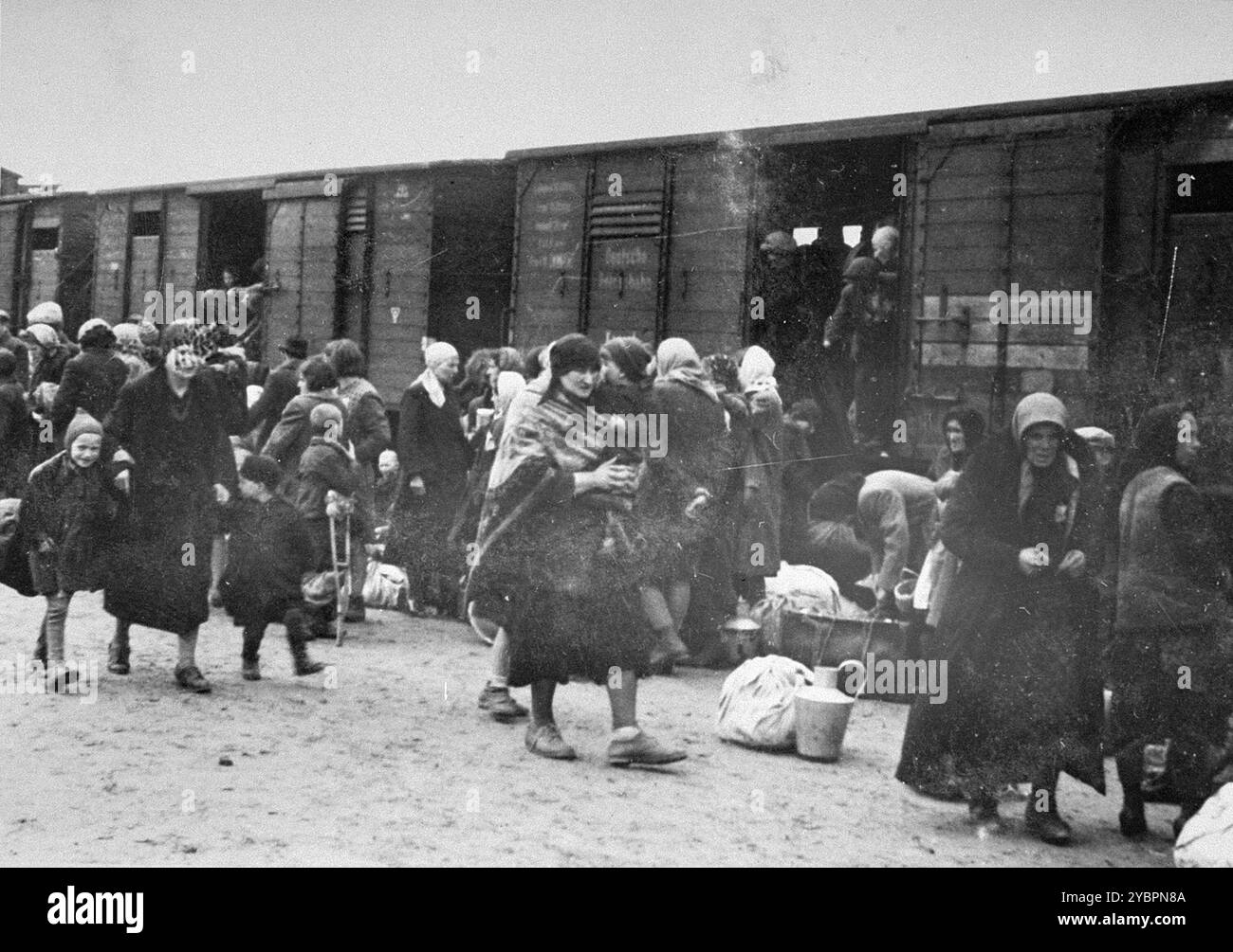 Arrival of hungarian jews in auschwitz hi-res stock photography and ...