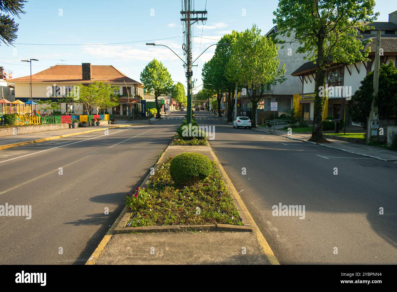 Canela, Brazil - October 15th 2024: A view of Julio de Castilhos Avenue ...