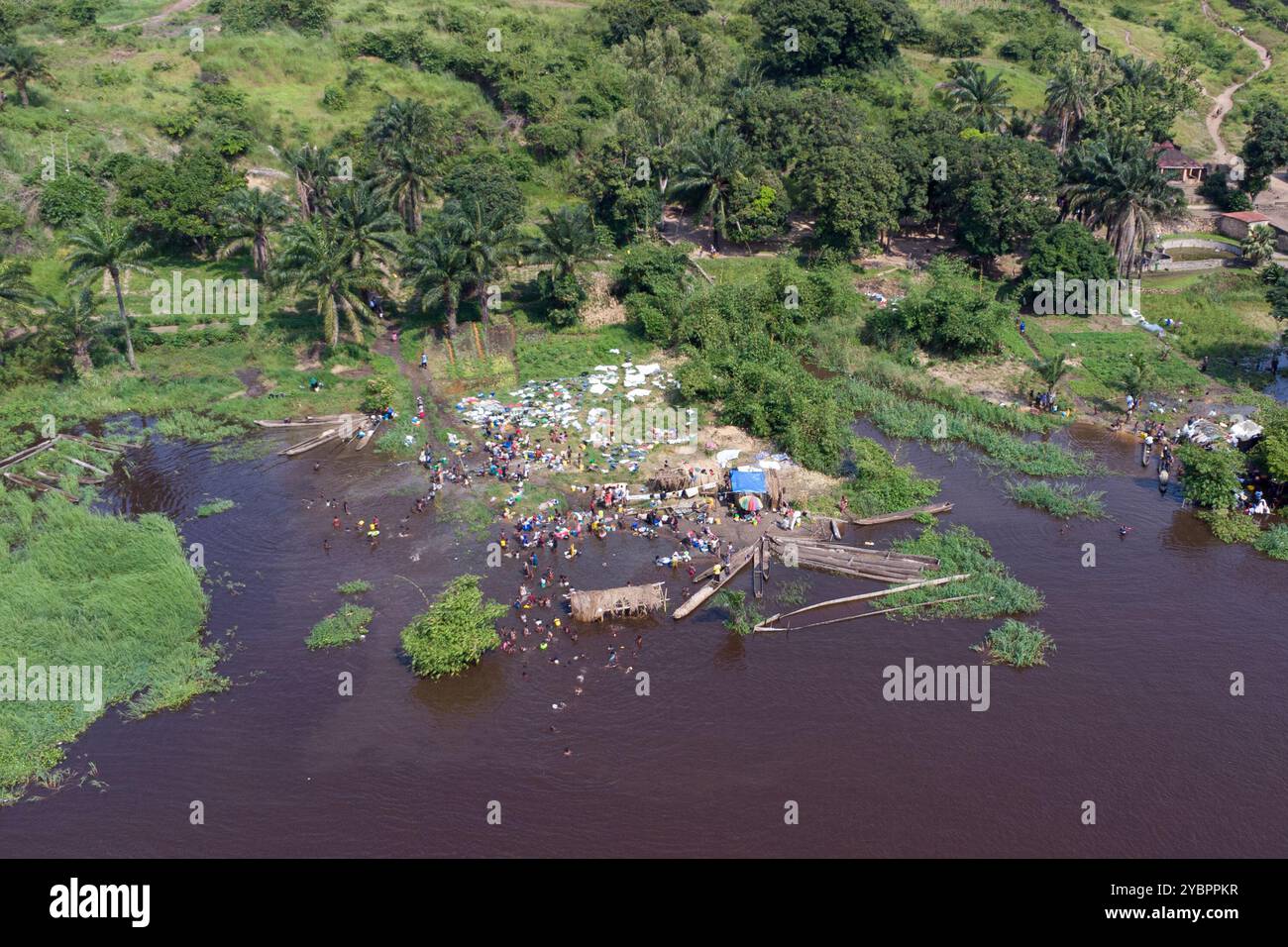 Republique Democratique du Congo, Kinshasa, 2024-01-13. Fleuve Congo vu ...