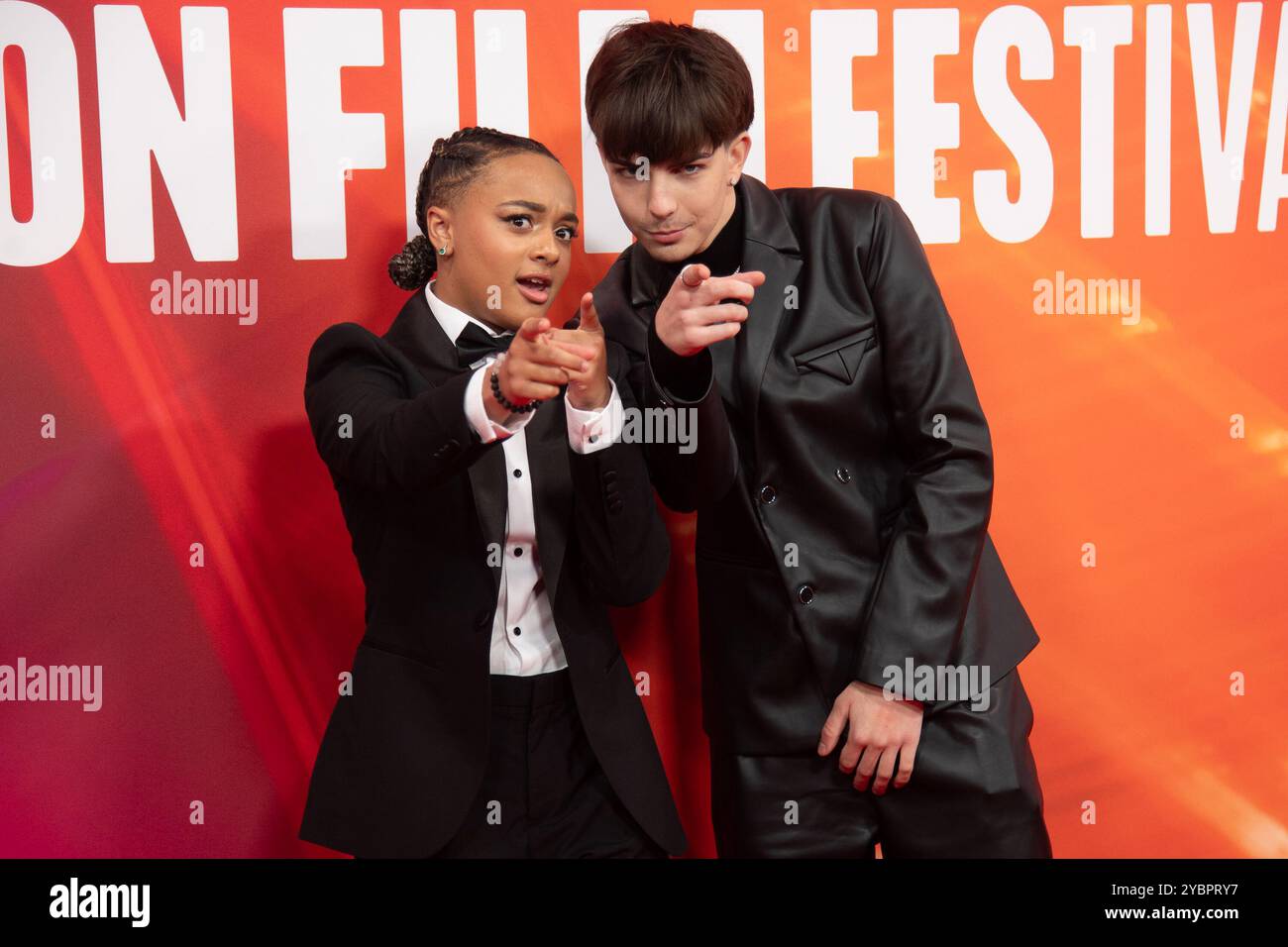 London, UK. 19 Oct, 2024. Pictured: (L-R) - Nikiya Adams and Jason Buda ...
