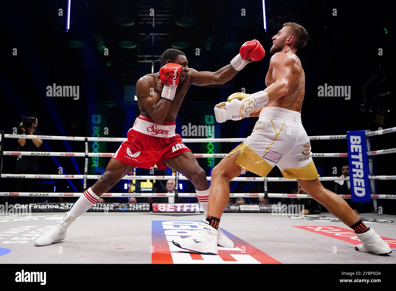 Dan Azeez (left) in action during their British and Commonwealth Light ...