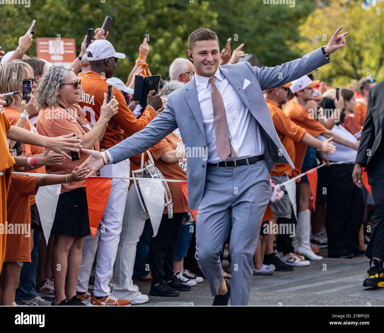Oct 19, 2024. Michael Taaffe #16 of the Texas Longhorns in action vs ...