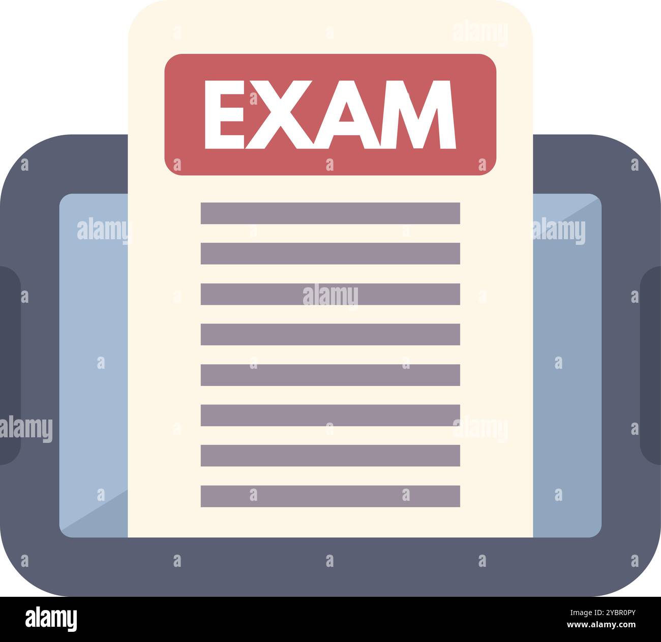 Smartphone showing exam paper for online education learning with modern ...