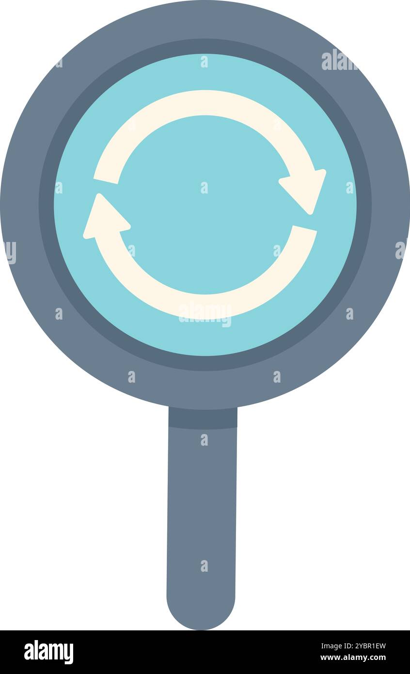 This vector illustration features a magnifying glass focusing on a ...