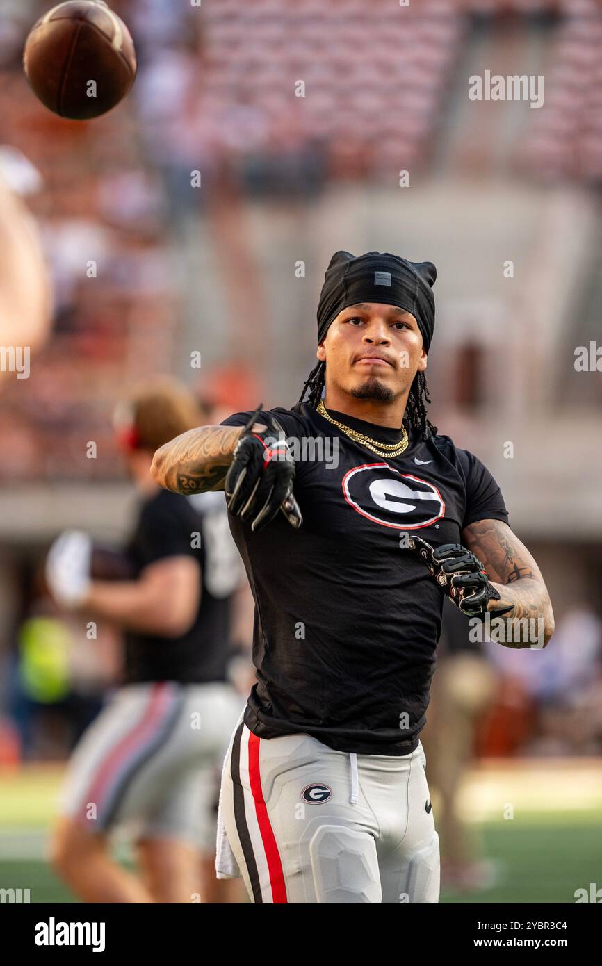 Oct 19, 2024. Michael Jackson III #13 of the Georgia Bulldogs warming ...