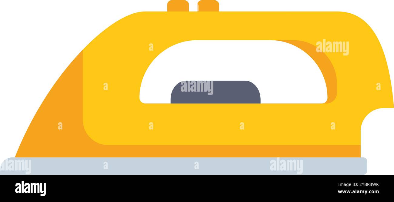 Yellow iron showing steam holes for ironing clothes, isolated on white ...