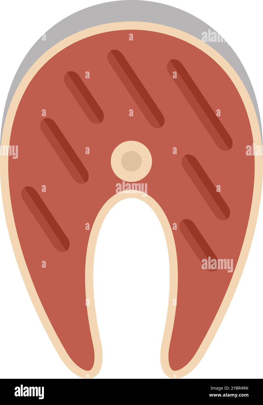 Grilled salmon steak showing cooking marks illustration Stock Vector ...