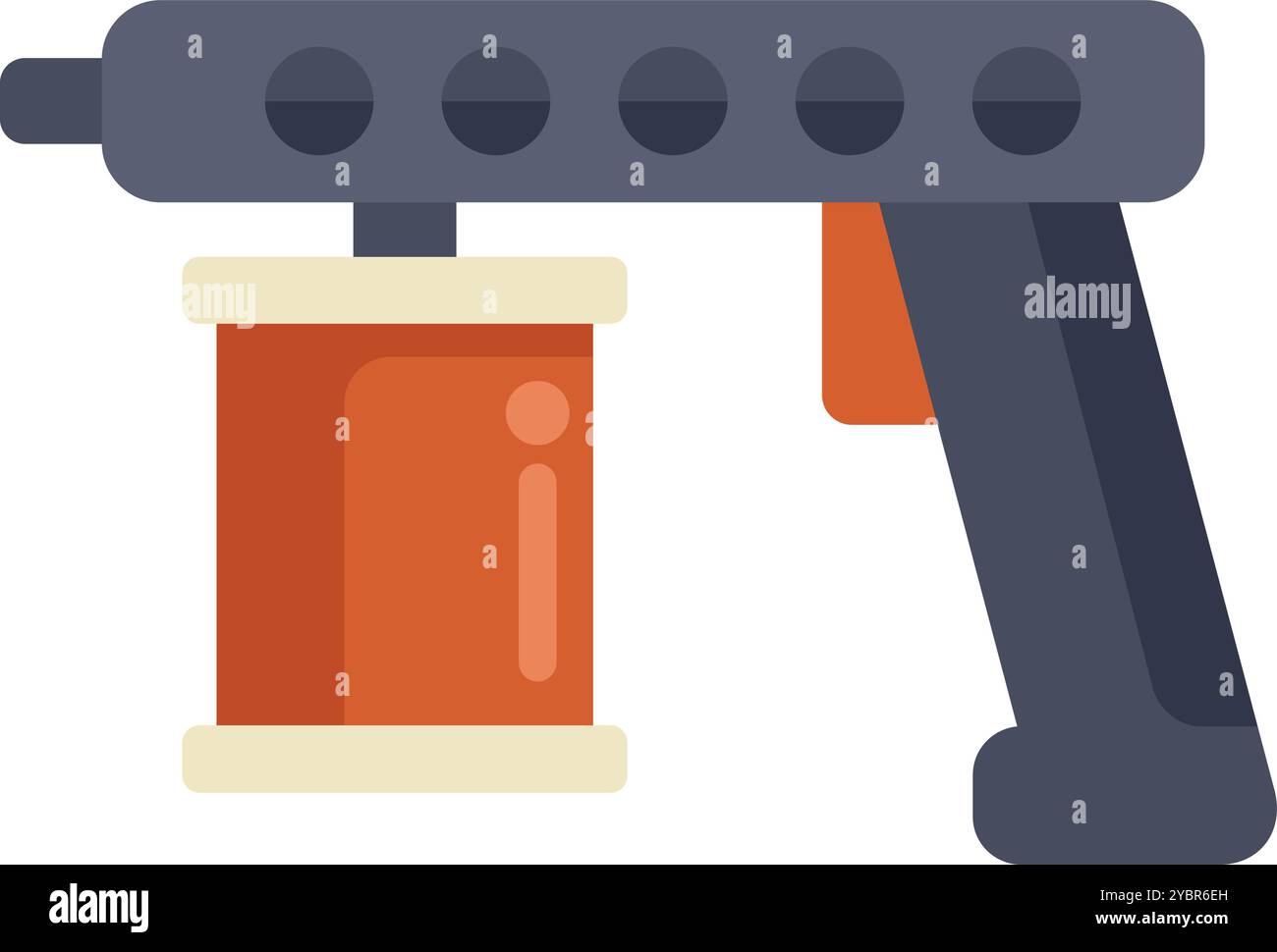Professional powder coating gun applying paint to a metal surface ...