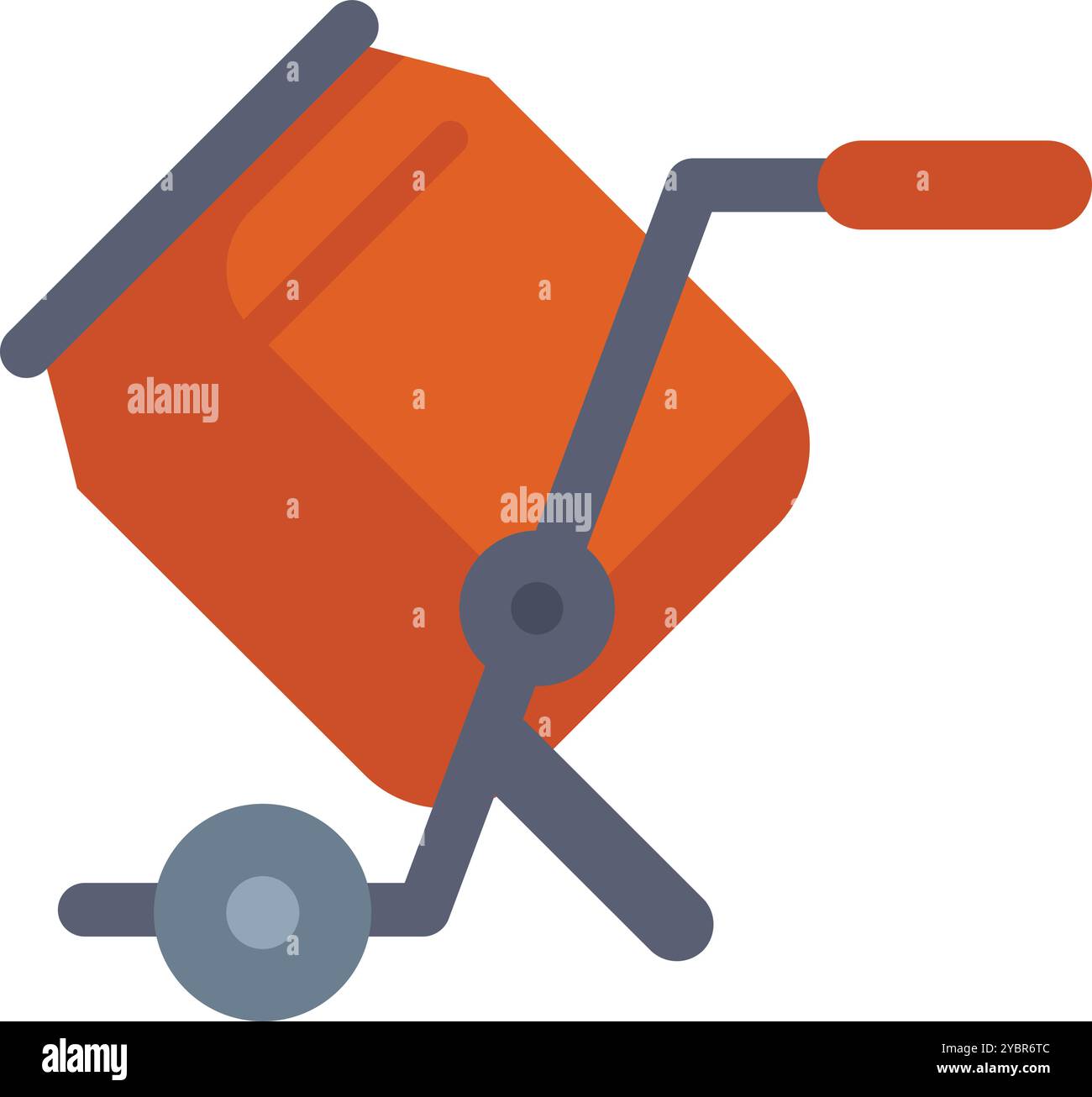 This vector illustration features a portable cement mixer, commonly ...