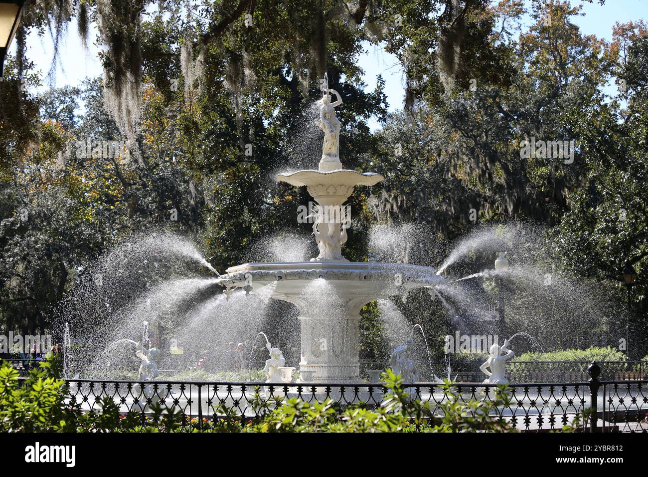 Forsyth Park Fountain, Savannah, Georgia Landmark Stock Photo - Alamy