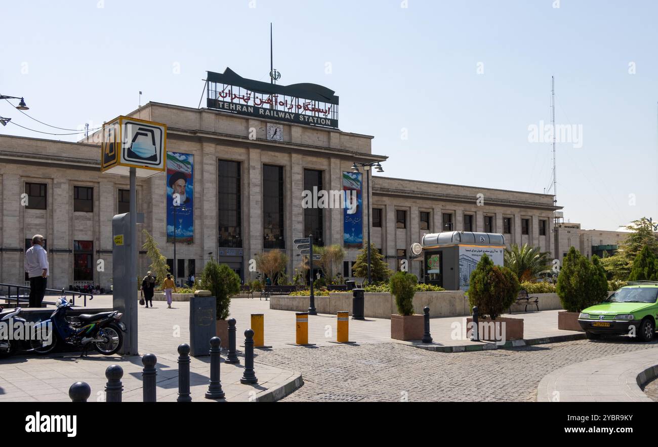 Tehran Iran September 17 2024: Tehran Railway Train Station exterior ...
