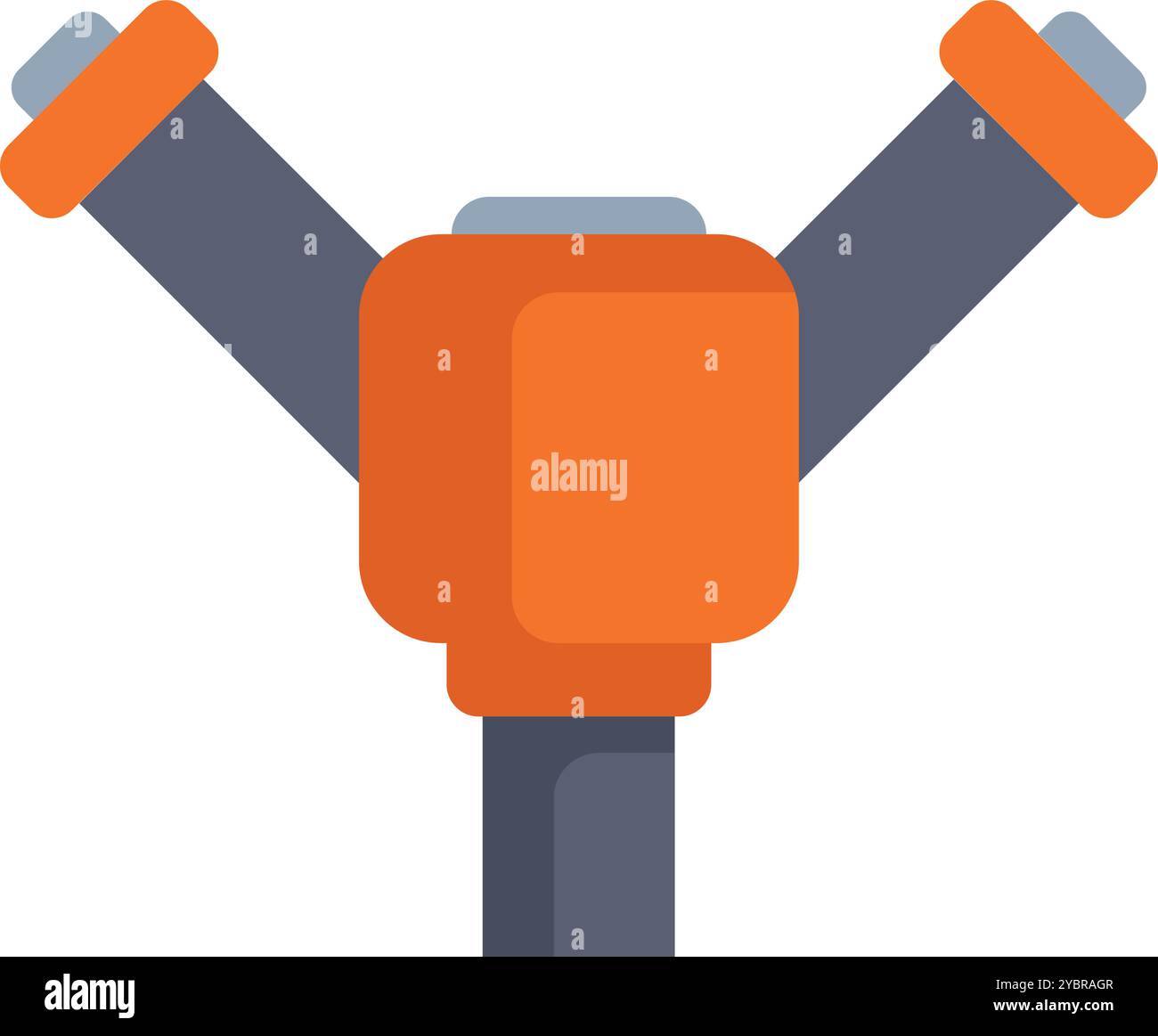 Robot character holding something with two hands, isolated illustration ...