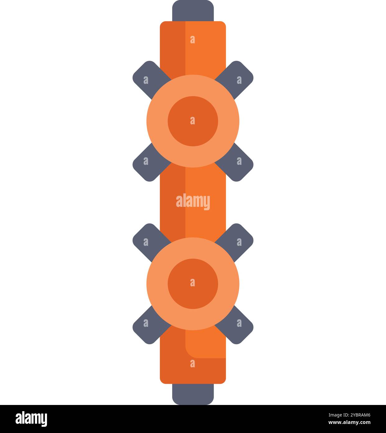 Illustration of an orange water pipeline system connecting with valves ...
