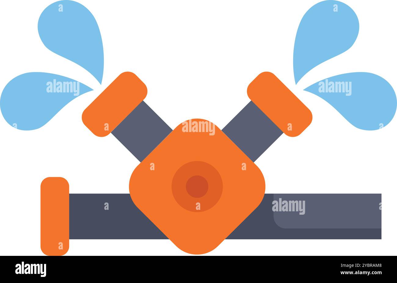 Leaking pipe fitting is spraying water, indicating a plumbing emergency ...