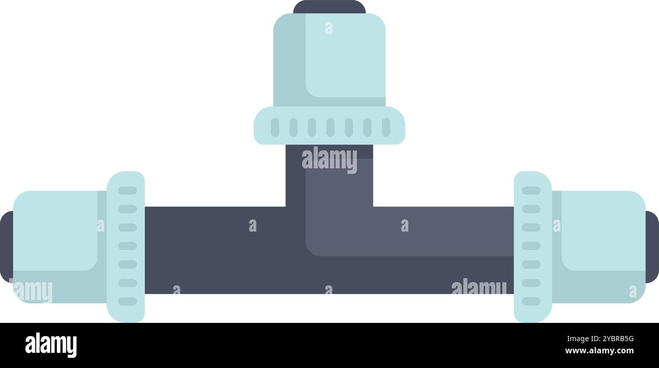 Plumbing system element connecting three pipes with threaded fitting ...
