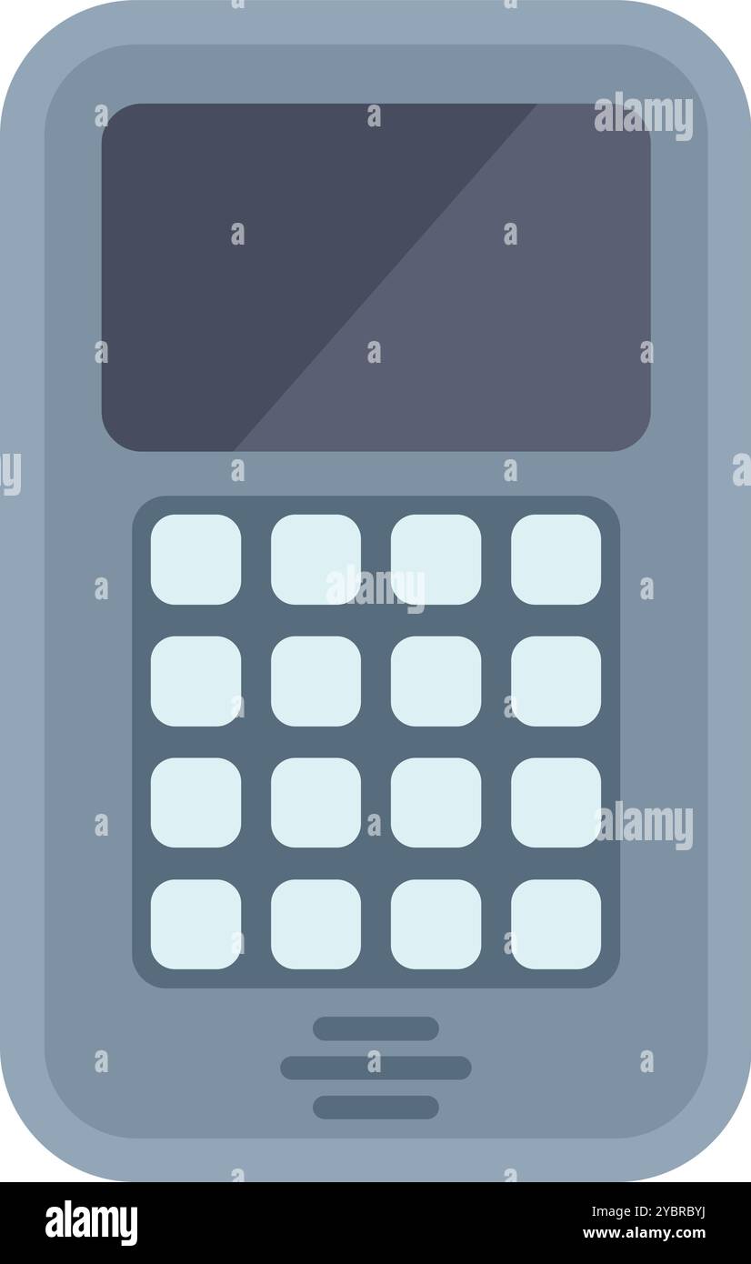 Electronic calculator icon showing calculation process isolated on ...