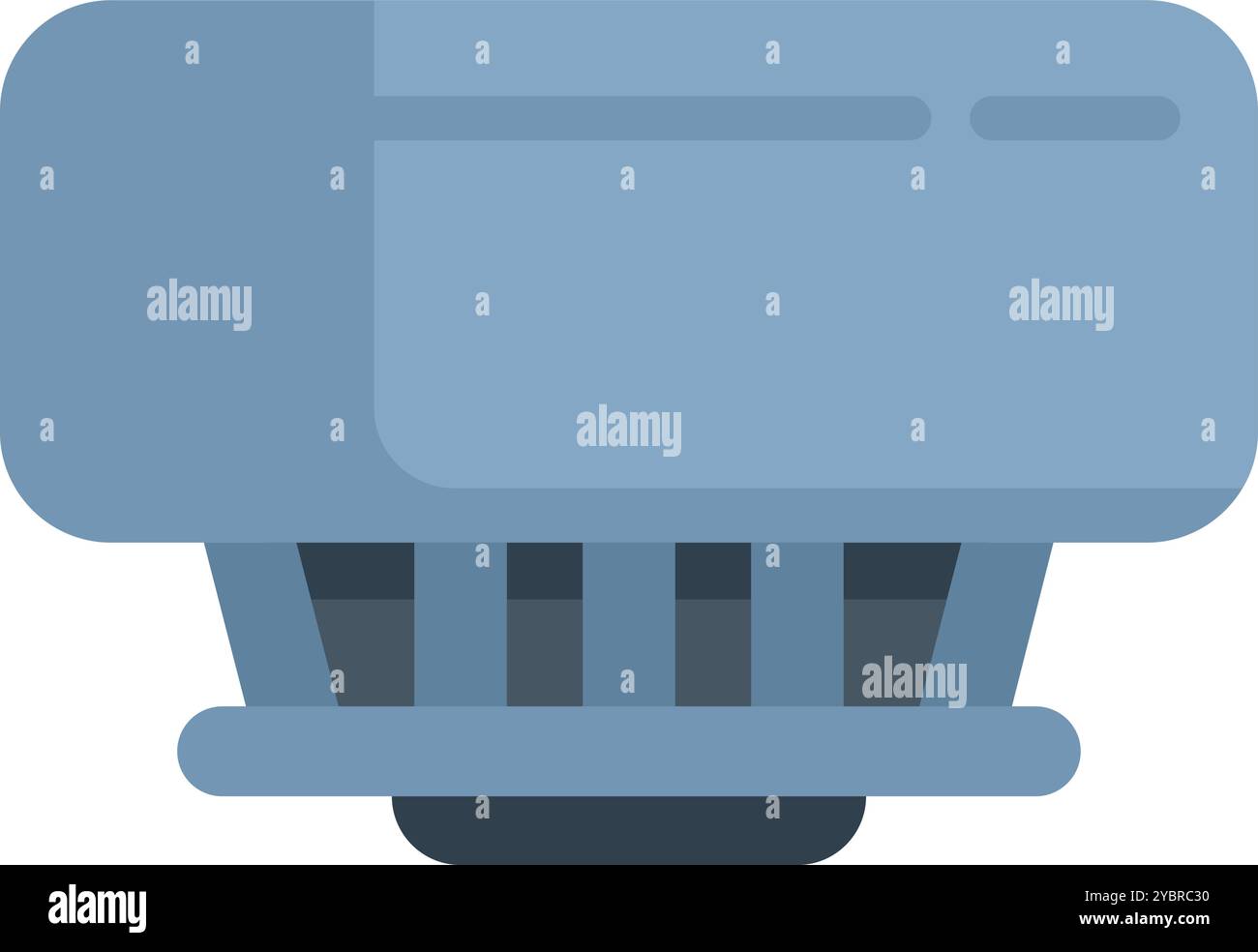 Smoke detector hanging on the ceiling and detecting smoke, home ...