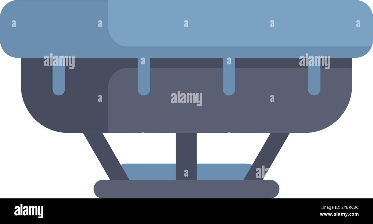 Baby cradle with canopy standing on floor, flat vector illustration isolated on white background ...