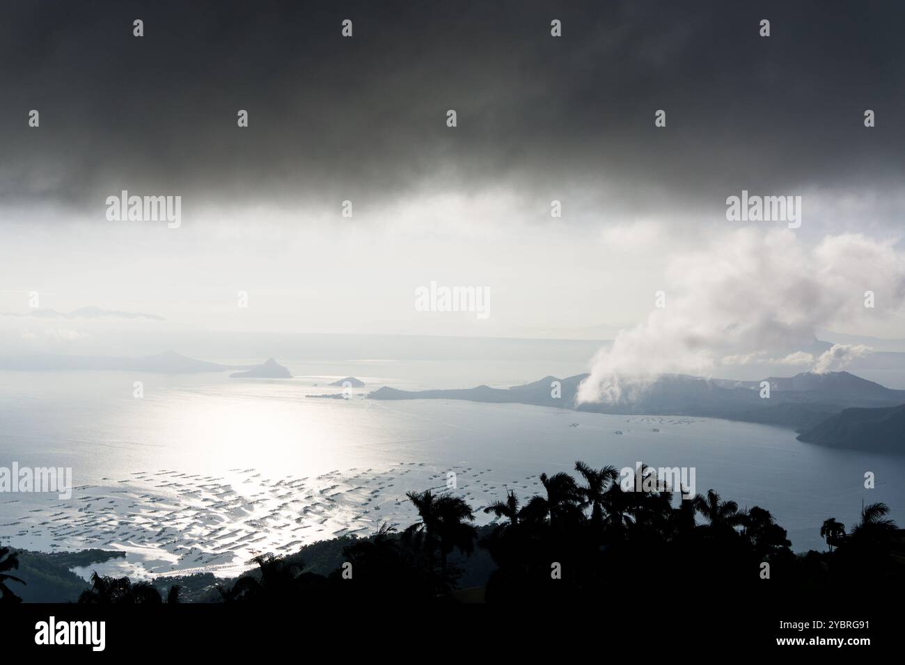 Tagaytay, Philippines. View of Taal Volcano National Park early morning ...
