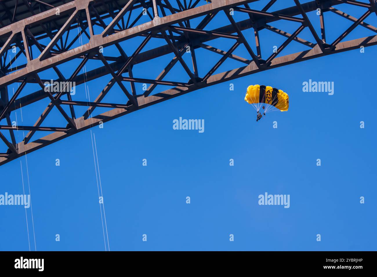 Staff Sgt. Daniel Gerlach of the U.S. Army Parachute Team jumps into ...