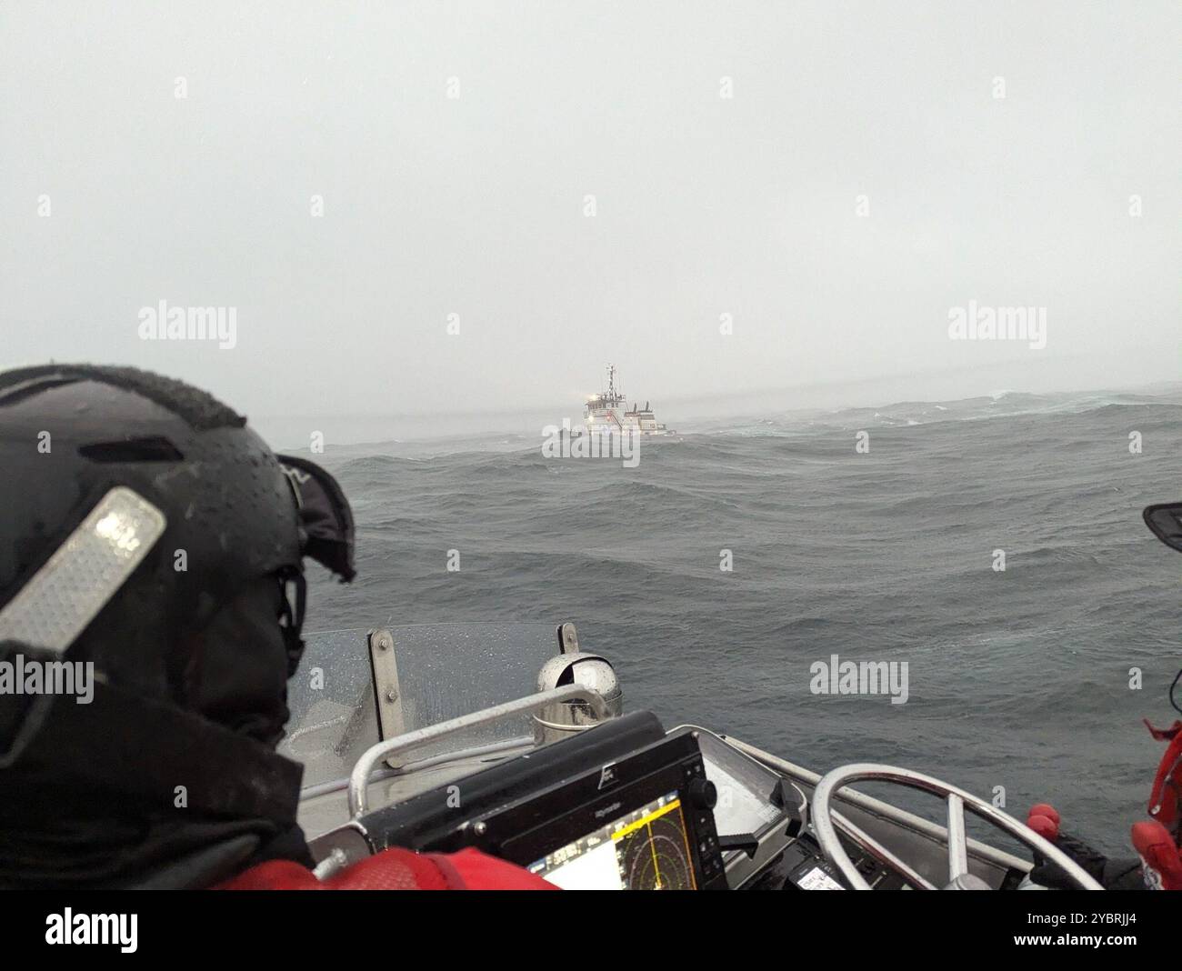 A 47-foot Motor Lifeboat crew arrives on scene during a search and ...