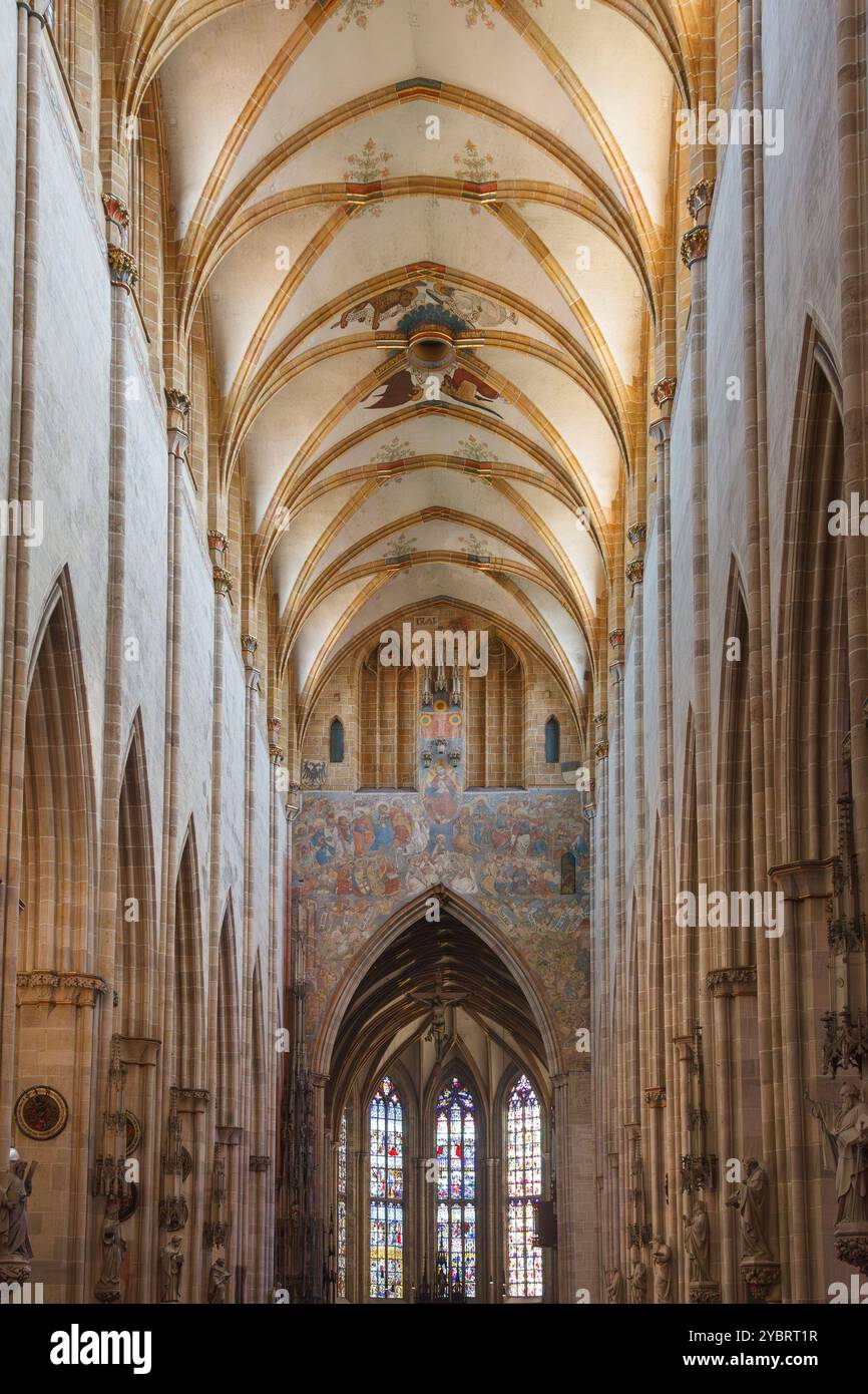 Detail of the ornate interior of the Ulm cathedral, Germany Stock Photo ...