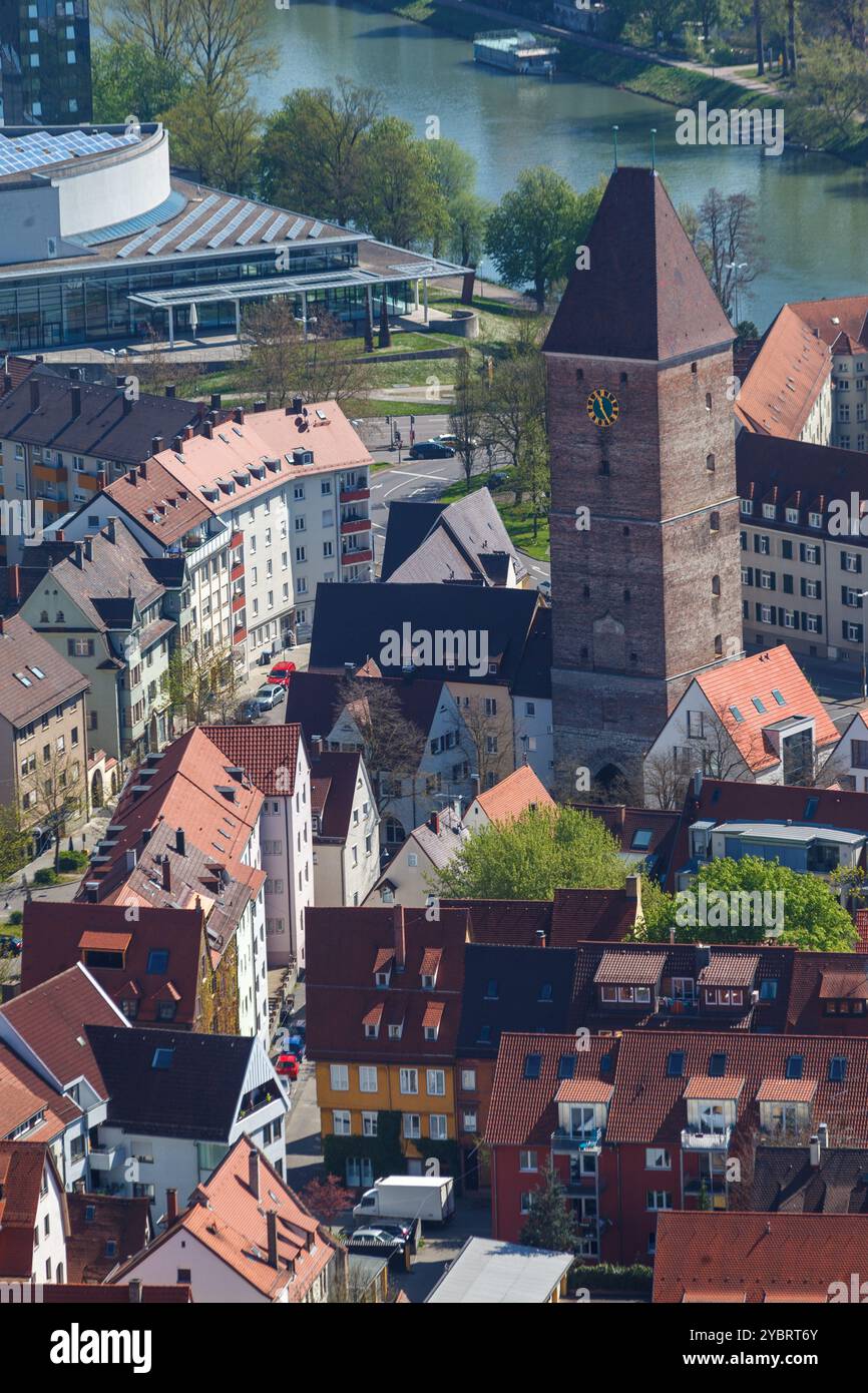 The Gänsturm (goose tower) medieval tower in downtown Ulm, Germany ...