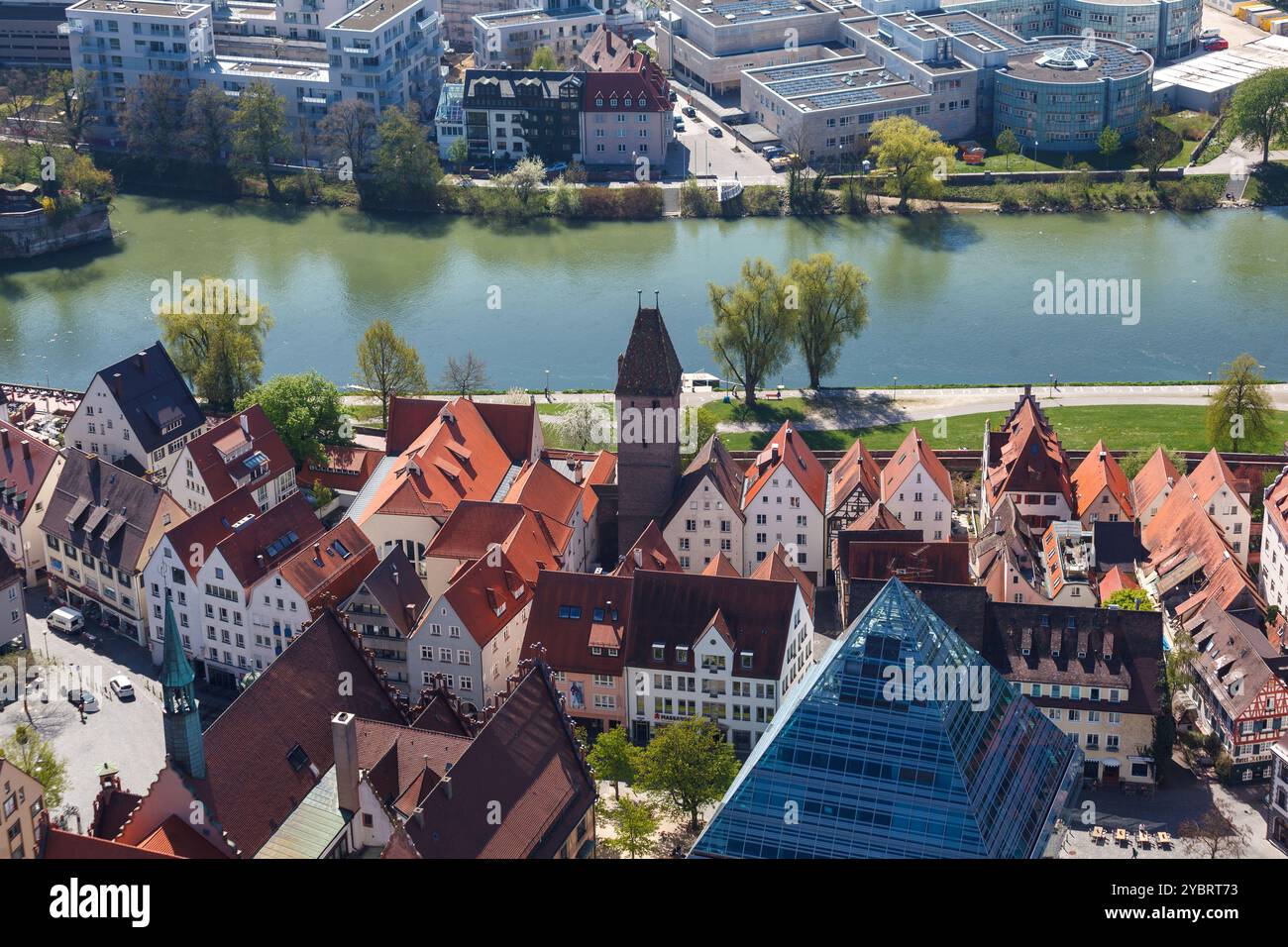 The Gänsturm (goose tower) medieval tower in downtown Ulm, Germany ...