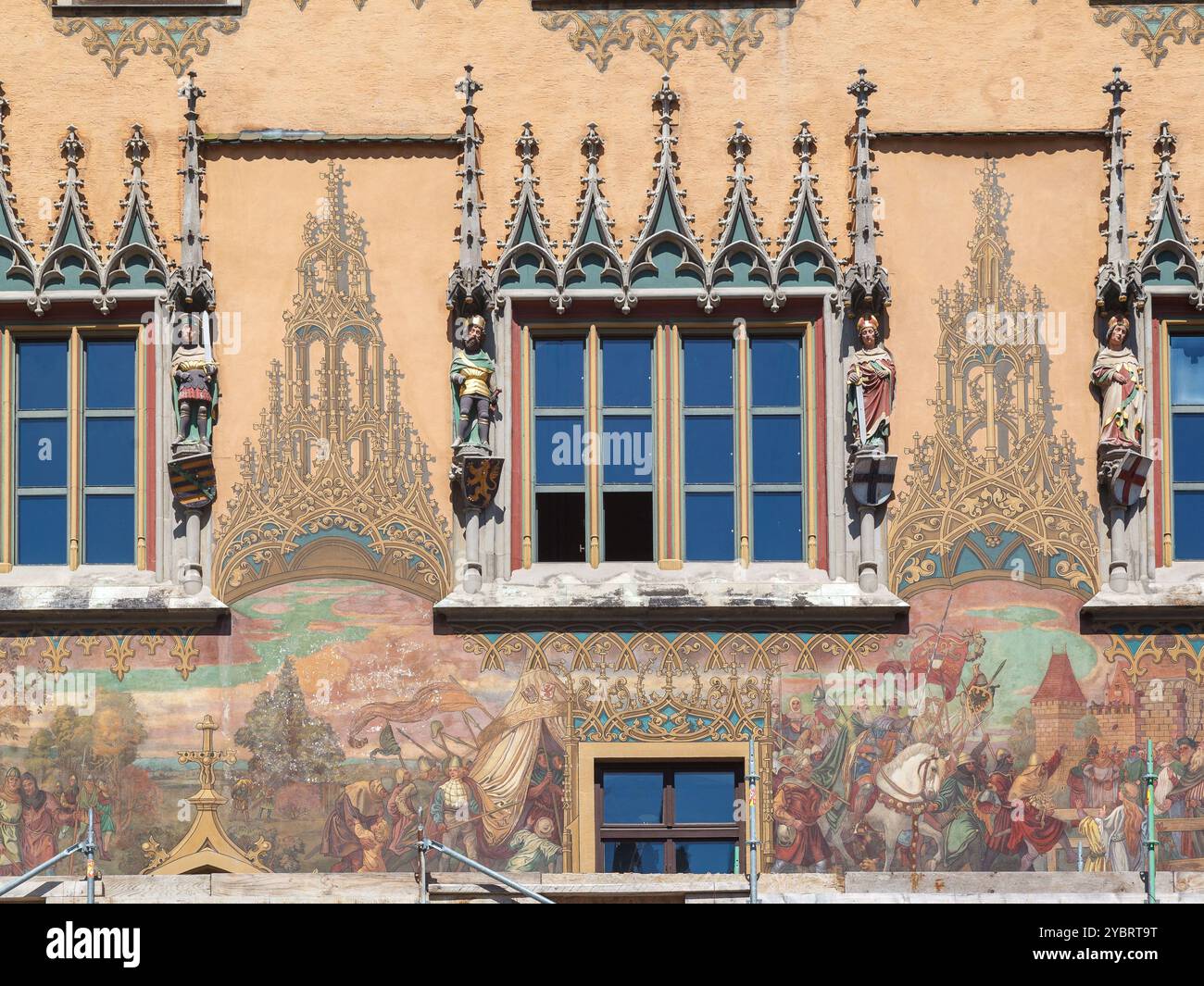 The Ulmer Rathaus, the old town hall of the medieval city in Germany ...