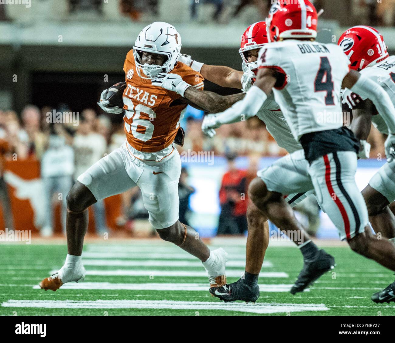 Oct 19, 2024.Quintrevion Wisner #26 of the Texas Longhorns in action vs ...