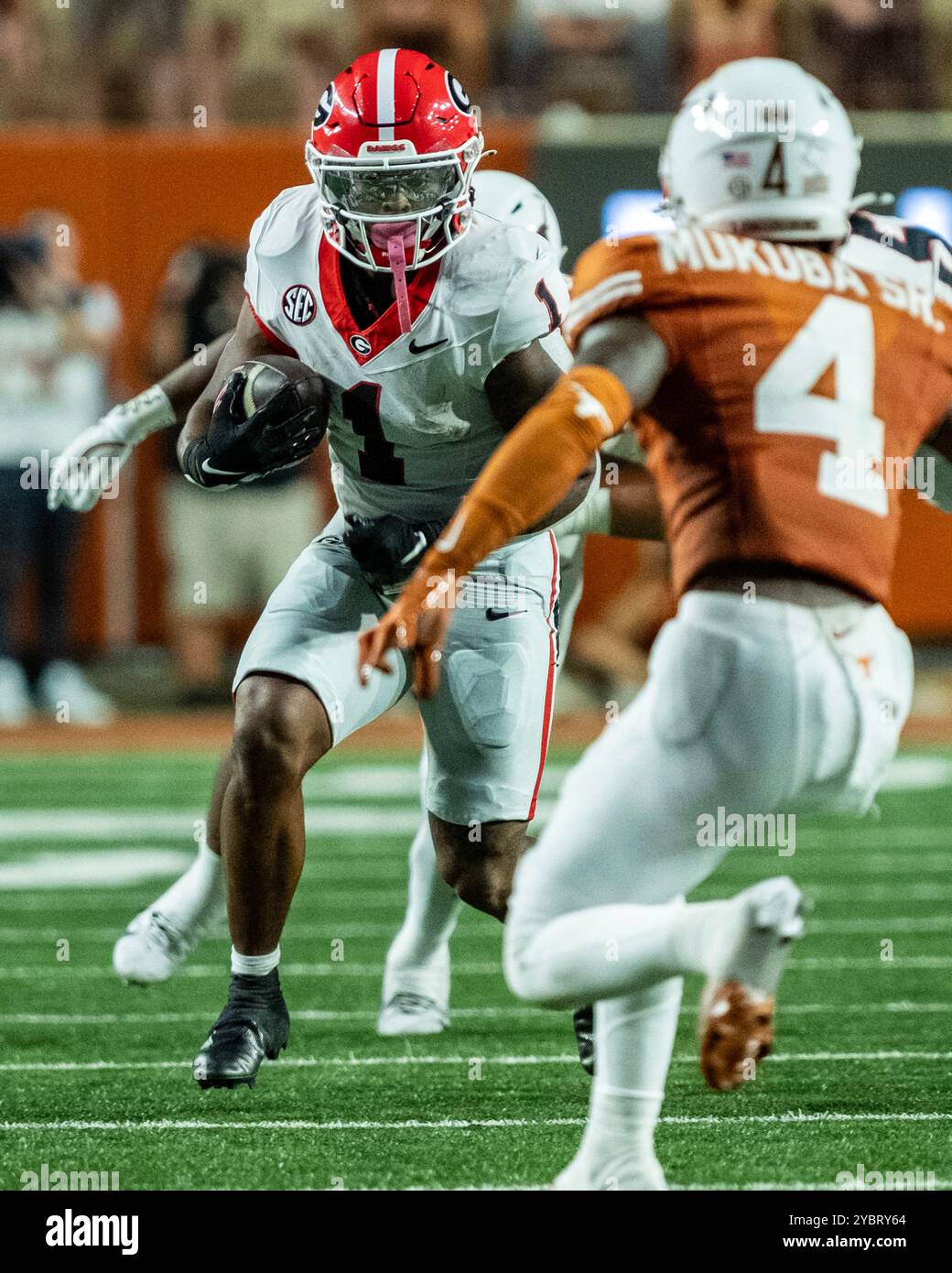 Oct 19, 2024. Trevor Etienne #1 of the Georgia Bulldogs in action vs ...