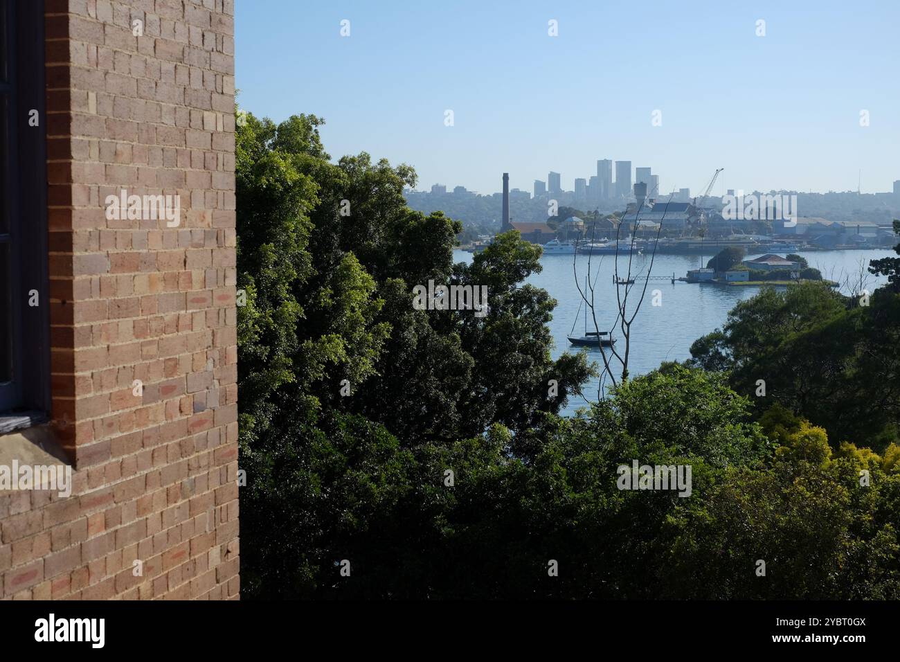 View of Cockatoo Island, Chatswood and North Sydney commercial high ...