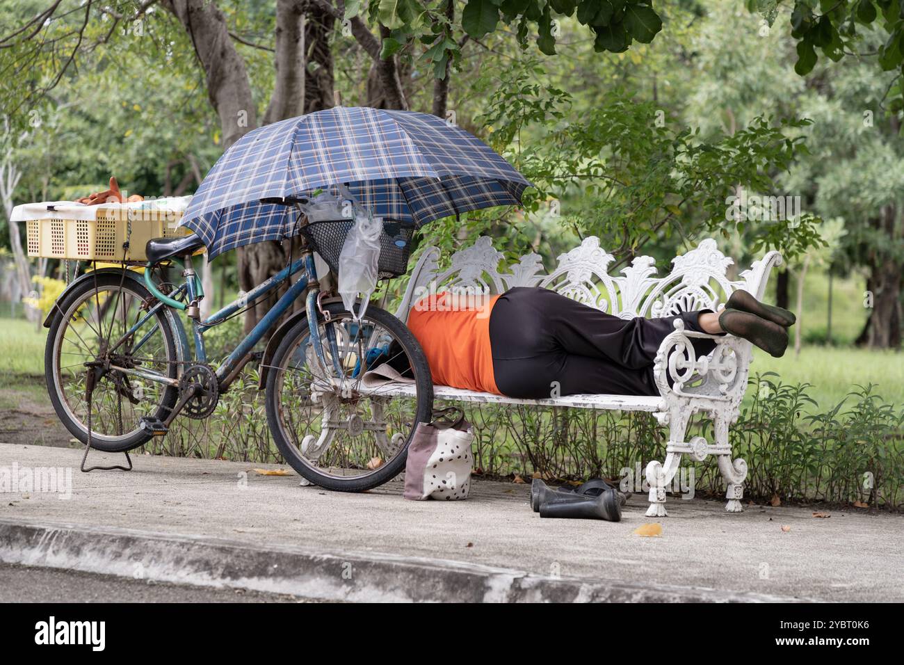 Bangkok, Thailand - 17 Oct, 2024 - View of Woman to protect herself ...