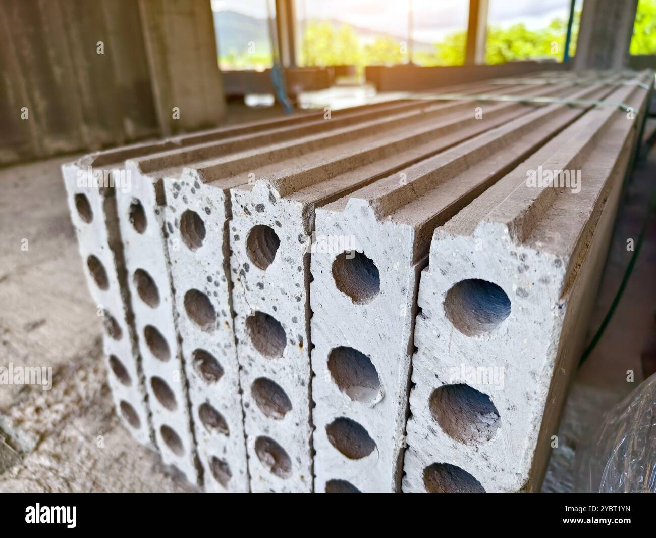 A large stack of concrete slabs on a construction site Stock Photo - Alamy
