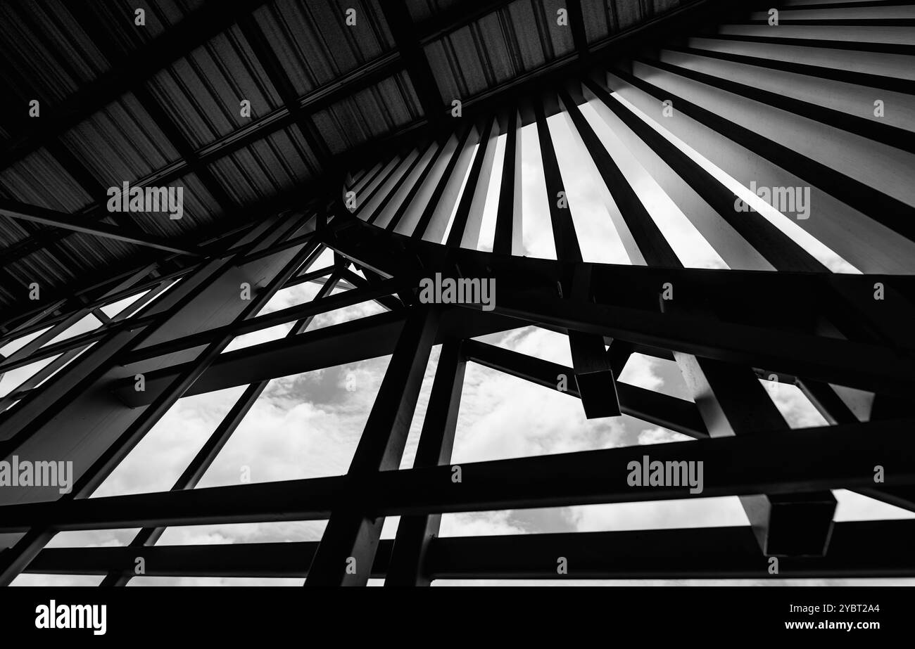 A structure featuring wooden slats on construction site contributing to ...