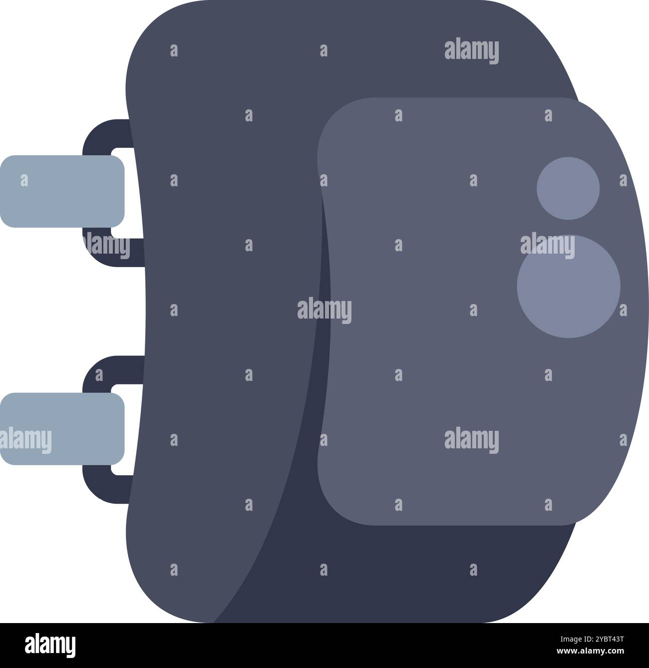 Cartoon vector illustration of a black electric plug with two round ...