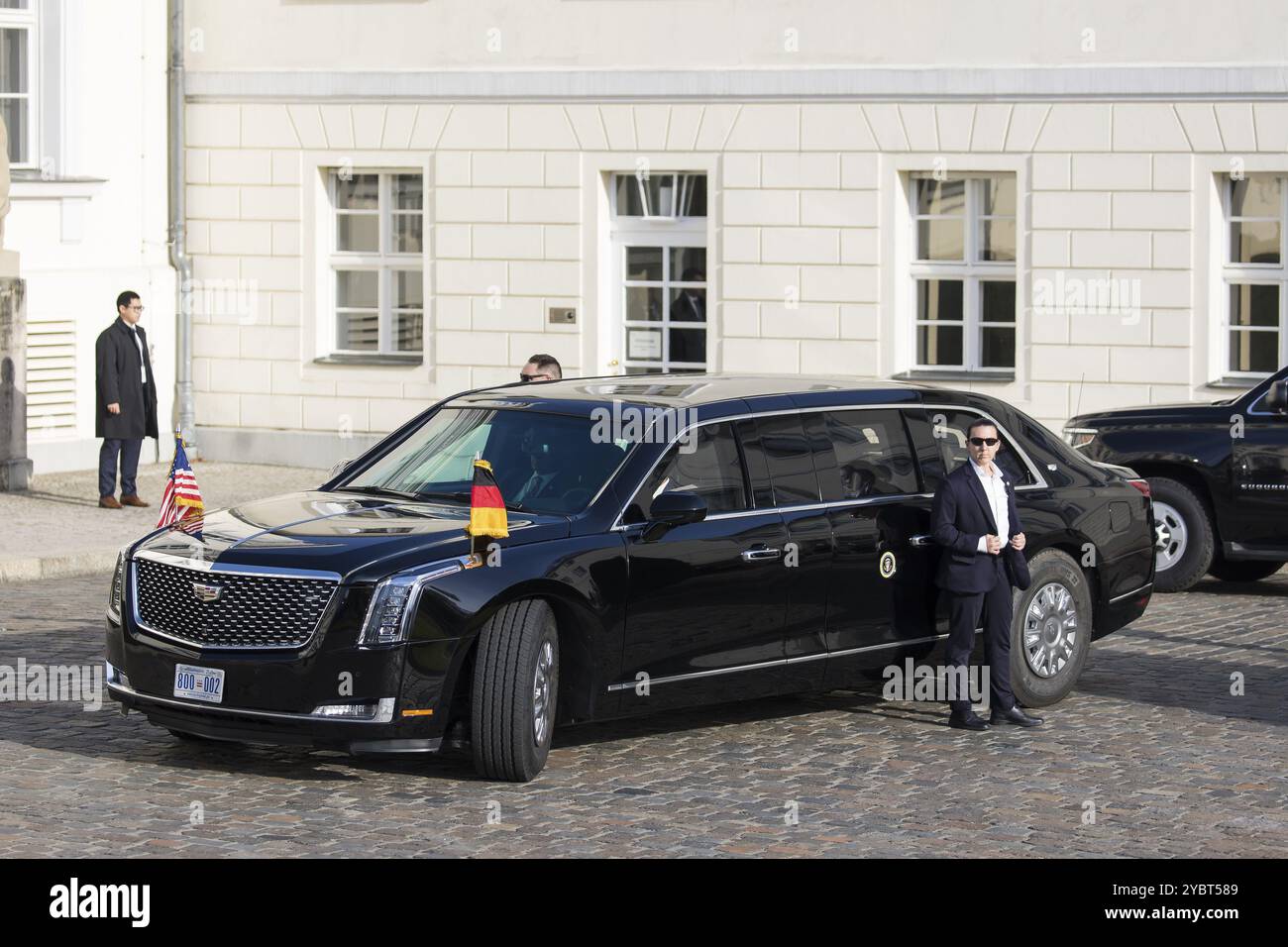 Presidential vehicle The Beast in front of Bellevue Palace, Berlin, 18 ...