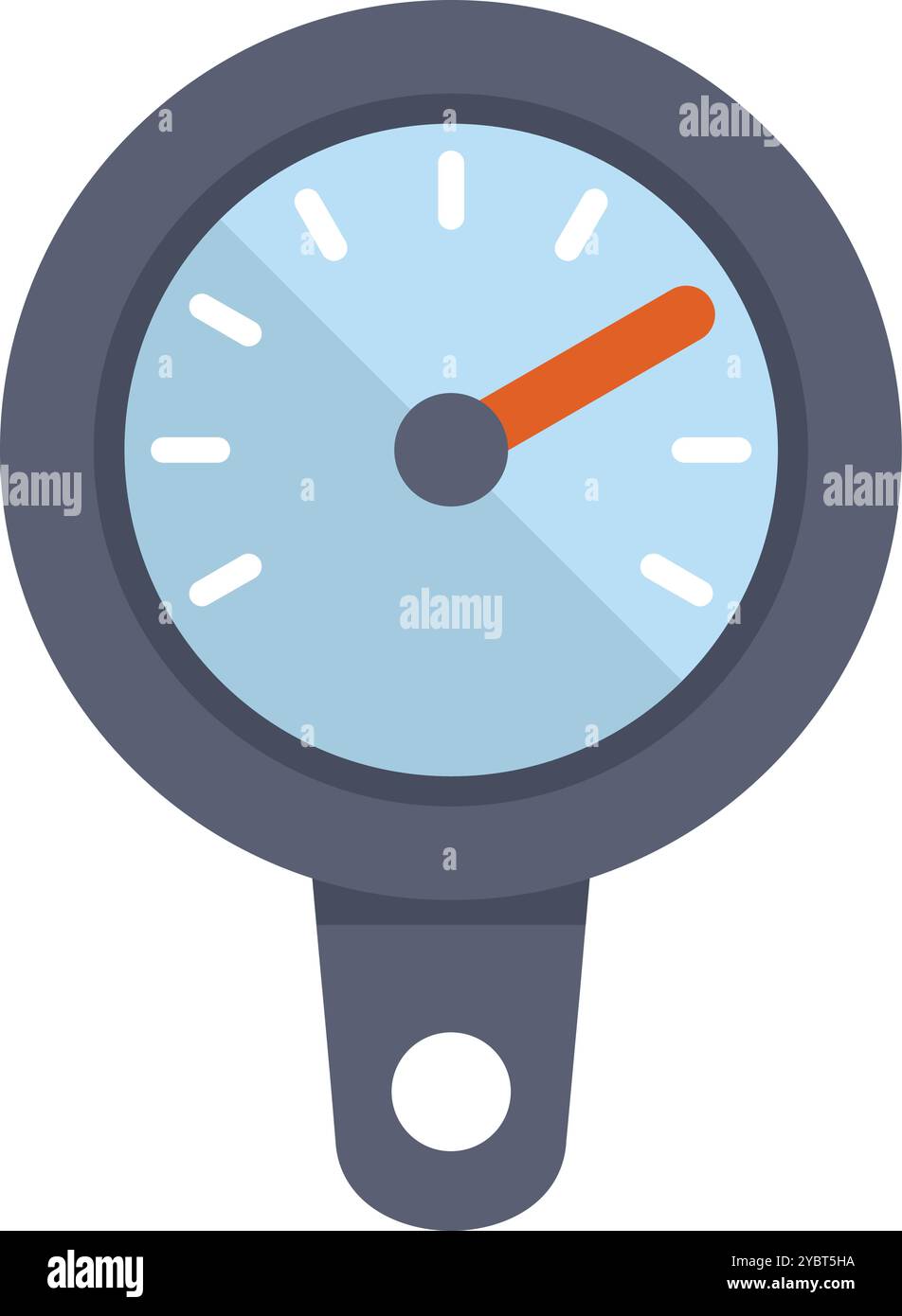 Round pressure gauge measuring device with scale and arrow is showing ...