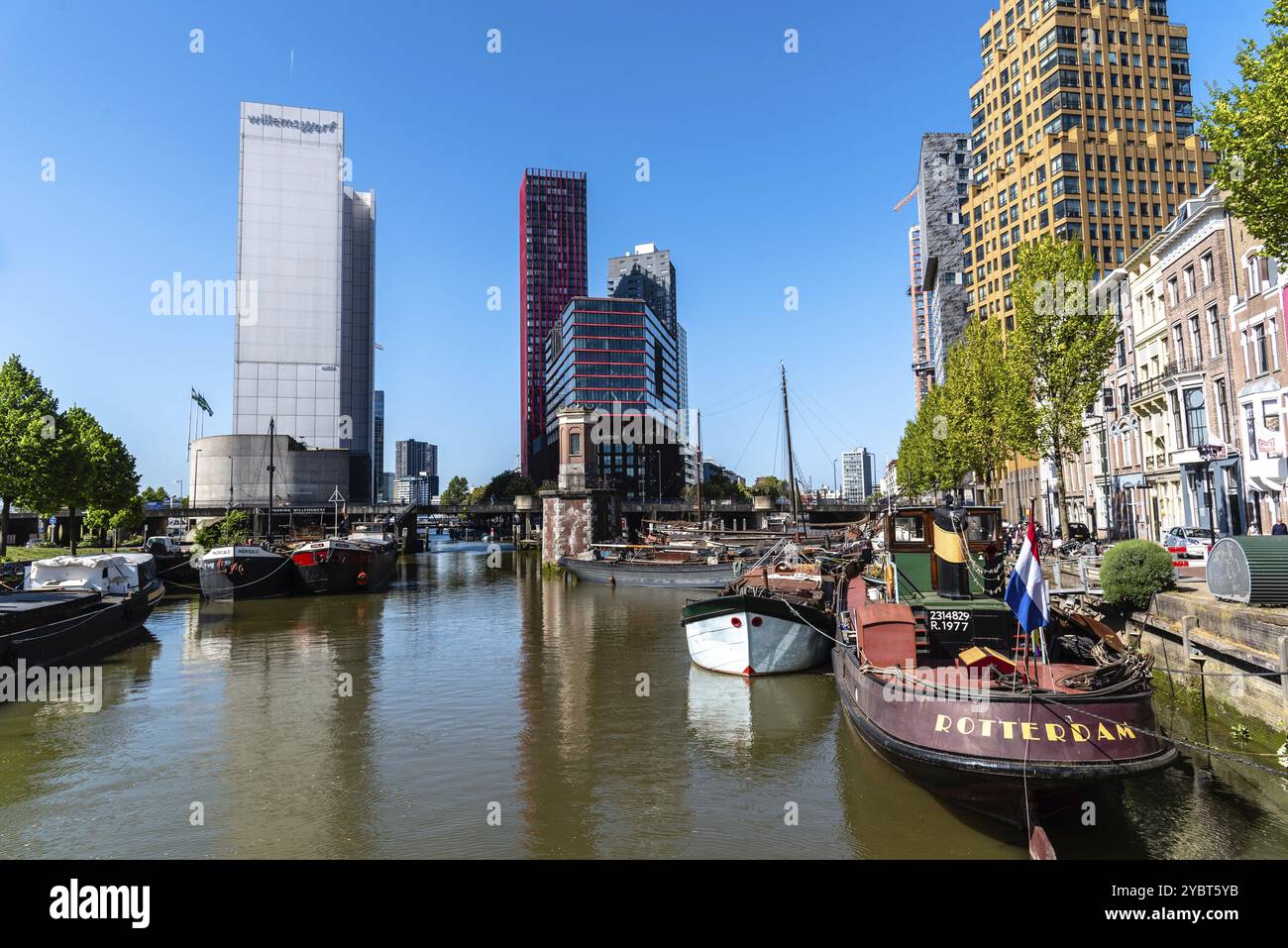 Rotterdam, Netherlands, May 8, 2022: Old port and new development area ...