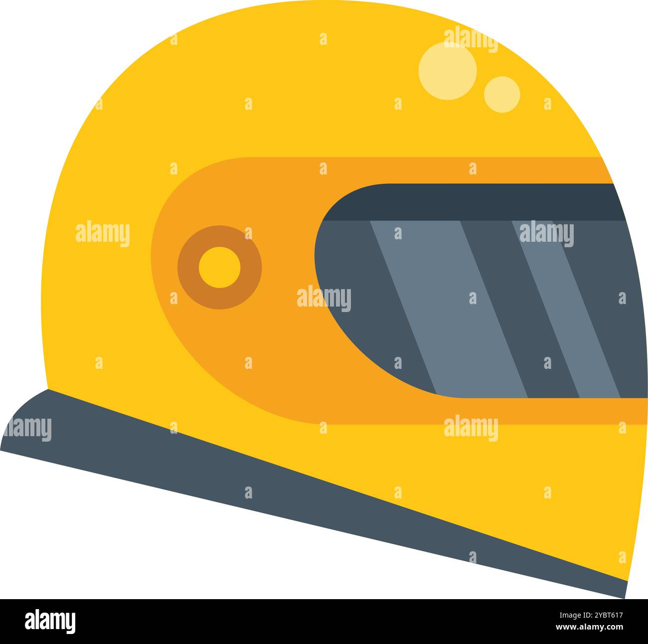 Yellow racing helmet ensuring safety for extreme sports and motorsports ...