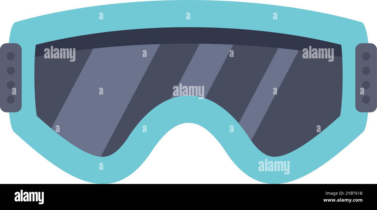 Blue snowboarding goggles protecting a person's eyes from the sun glare ...