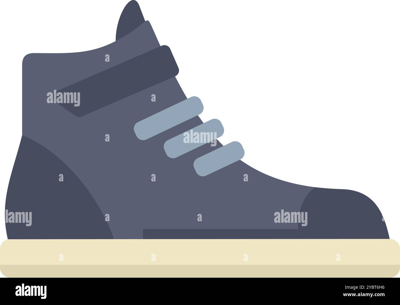 Illustration of a hiking boot with laces and a side zipper, designed in ...