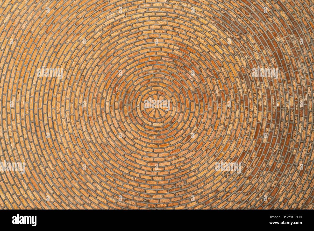 Red brick vault. Ceiling. Architectural Texture. Brick background Circular pattern Stock Photo ...