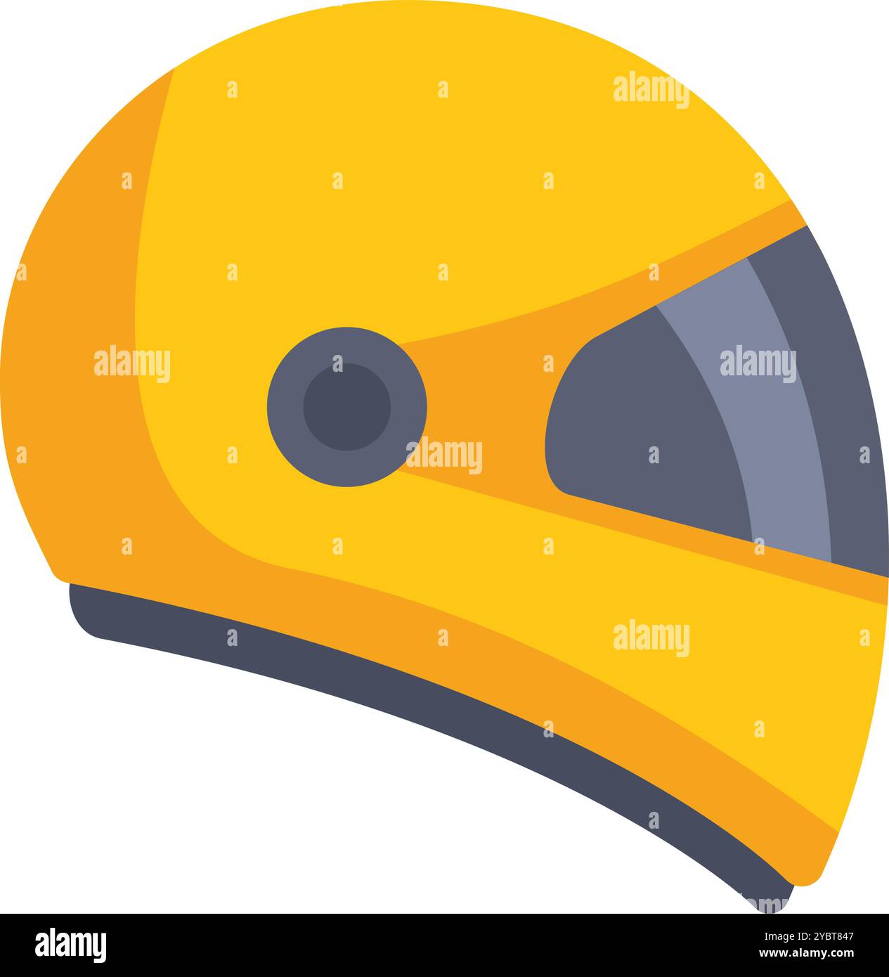 Yellow racing helmet providing safety and protection for extreme sports ...