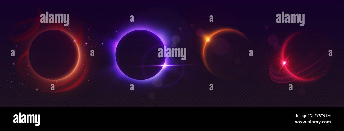 Partial solar eclipse at sunrise Stock Vector Images - Alamy