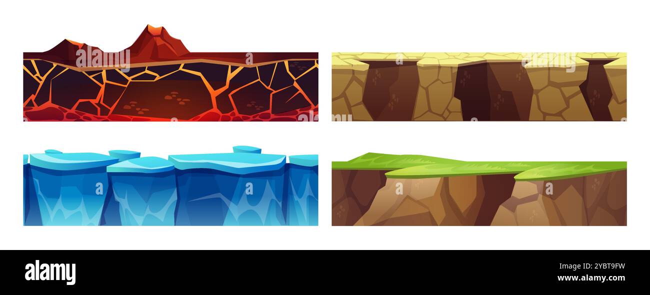 Underground layer seamless texture for game ui level design. Cartoon ...