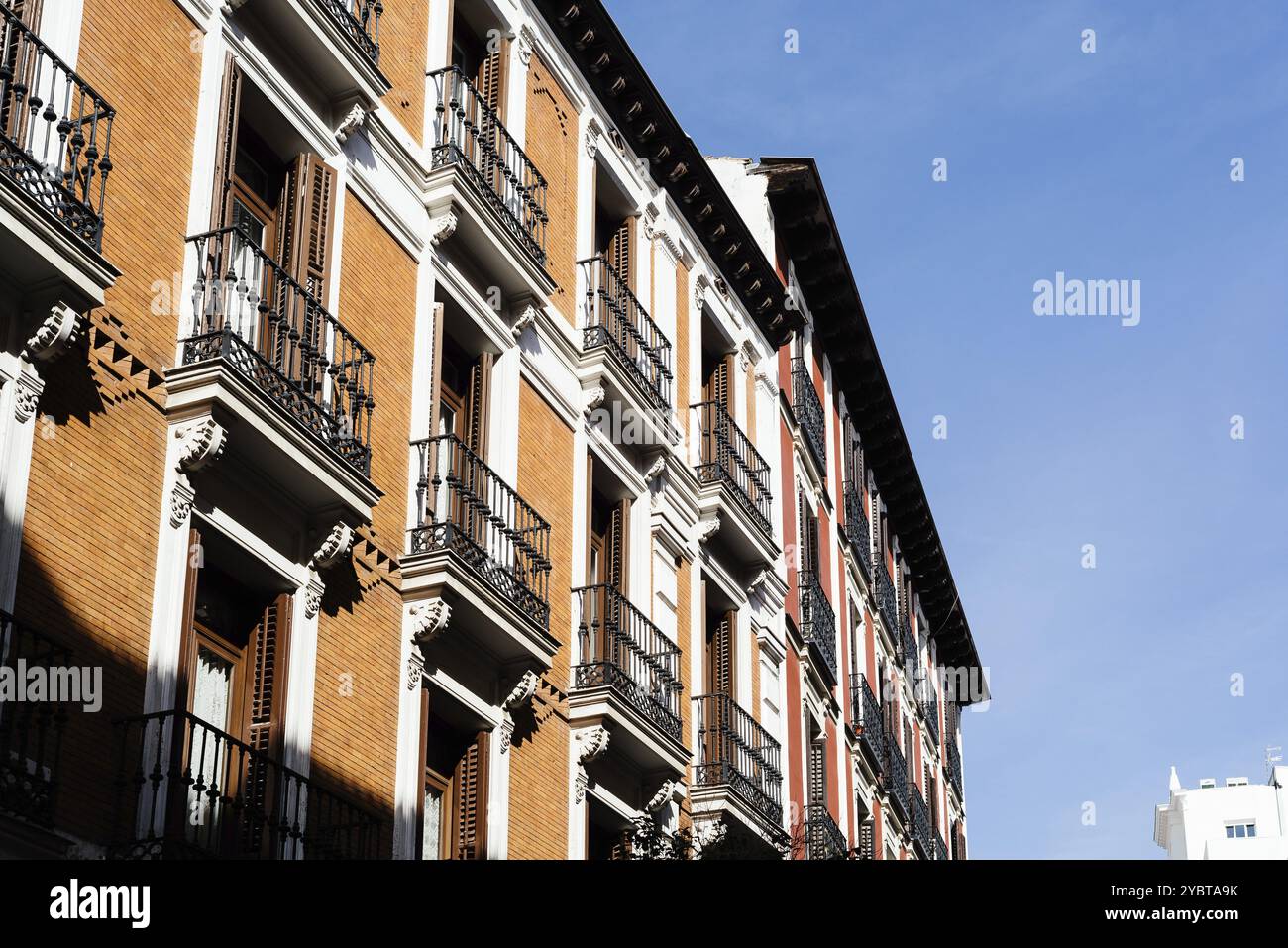 Old luxury residential building in Gran Via Avenue in Madrid Stock ...