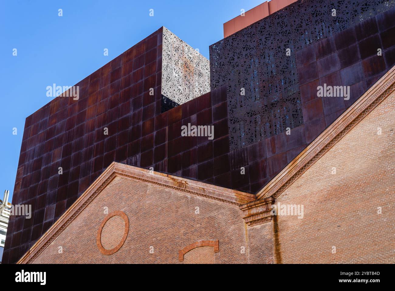 Madrid, Spain, March 19, 2023: View of CaixaForum Madrid. It is a ...