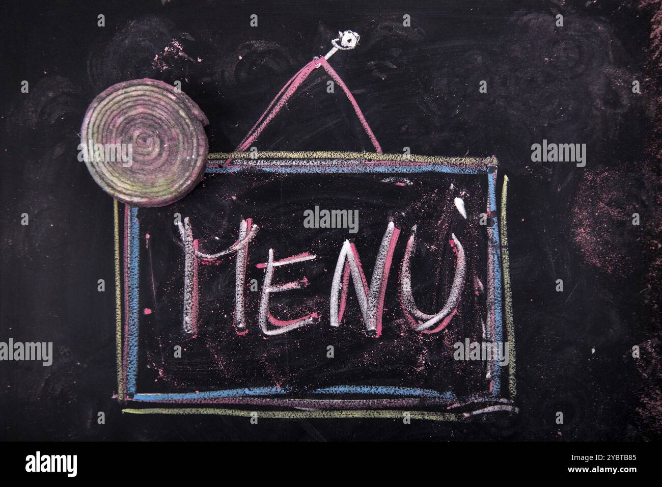 Chef writing menu on blackboard hi-res stock photography and images - Alamy